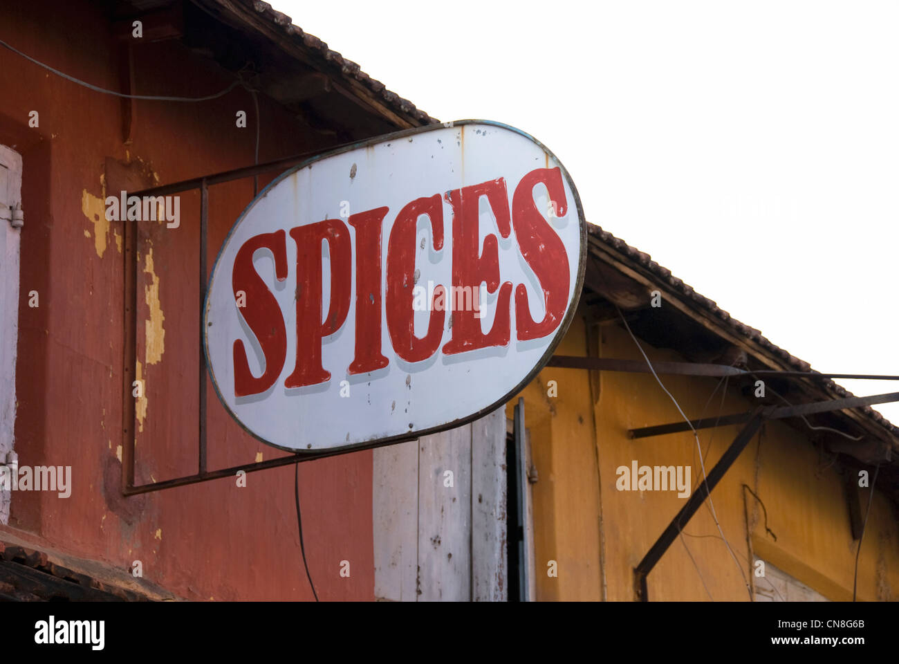 Spices signboard at Mattancherry, Cochin, India Stock Photo - Alamy