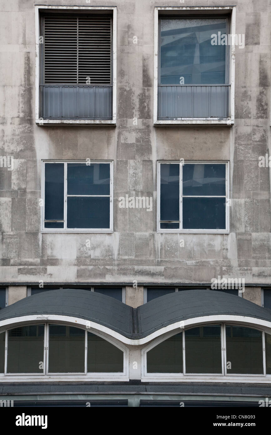 Dilapidated building in the Barbican City of London prior to demolition ...