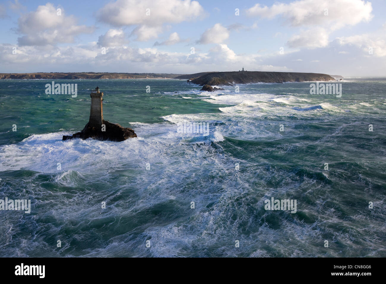 France, Finistere, Iroise Sea, Raz de Sein and Pointe du Raz, La ...