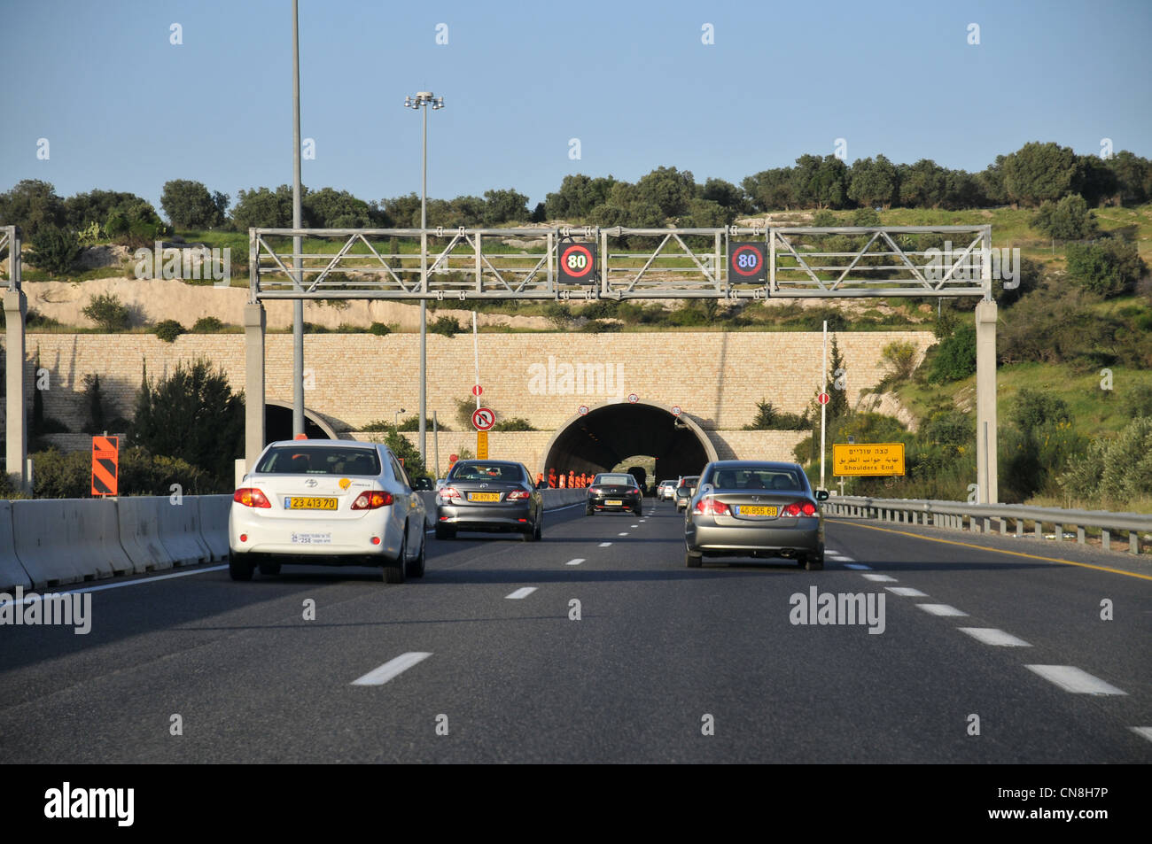 A tunnel in Highway 6 (also known as Trans-Israel Highway Stock Photo ...