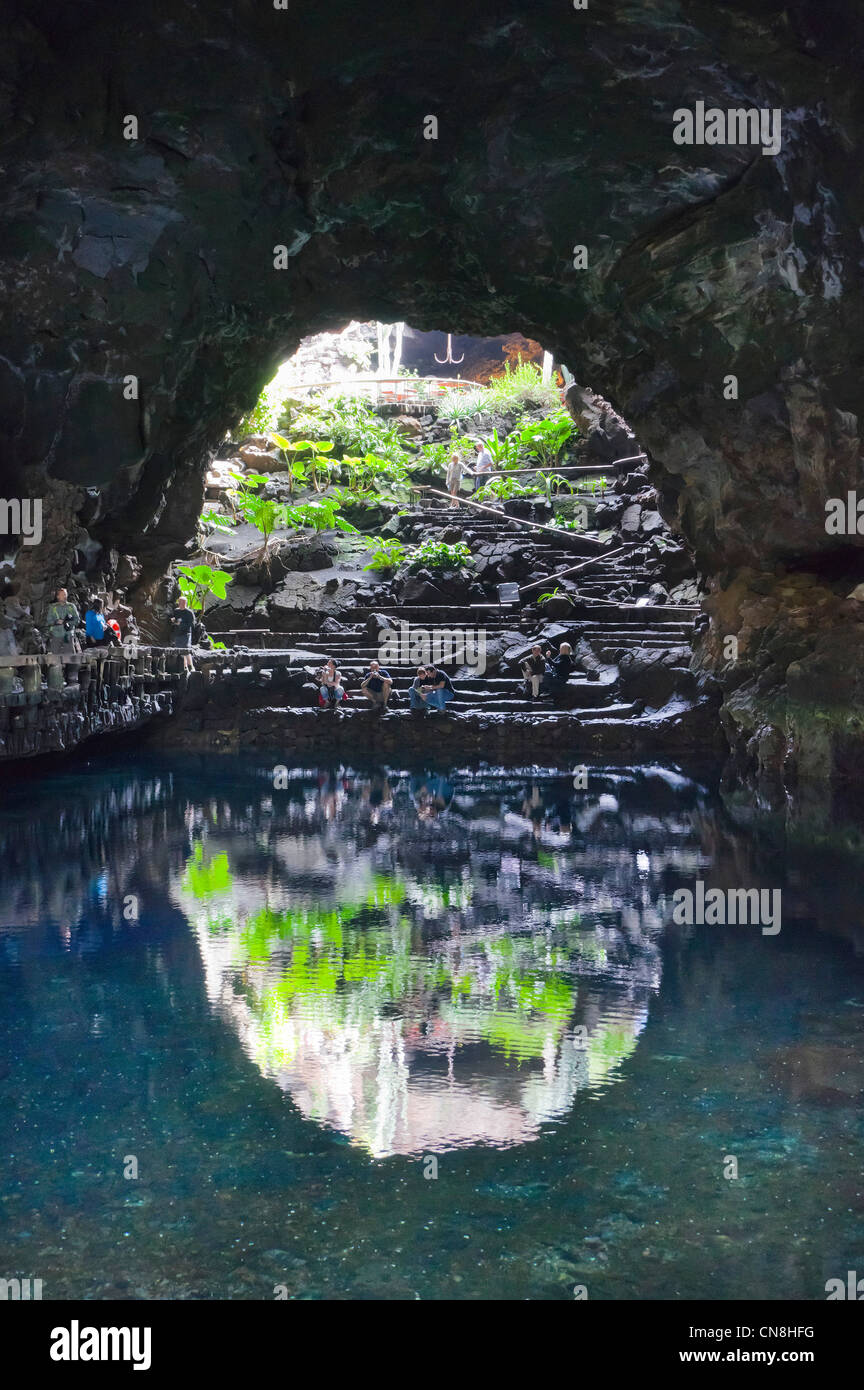 Lanzarote, Canary Islands - Jameos del Agua, volcanic lava pipe cave ...