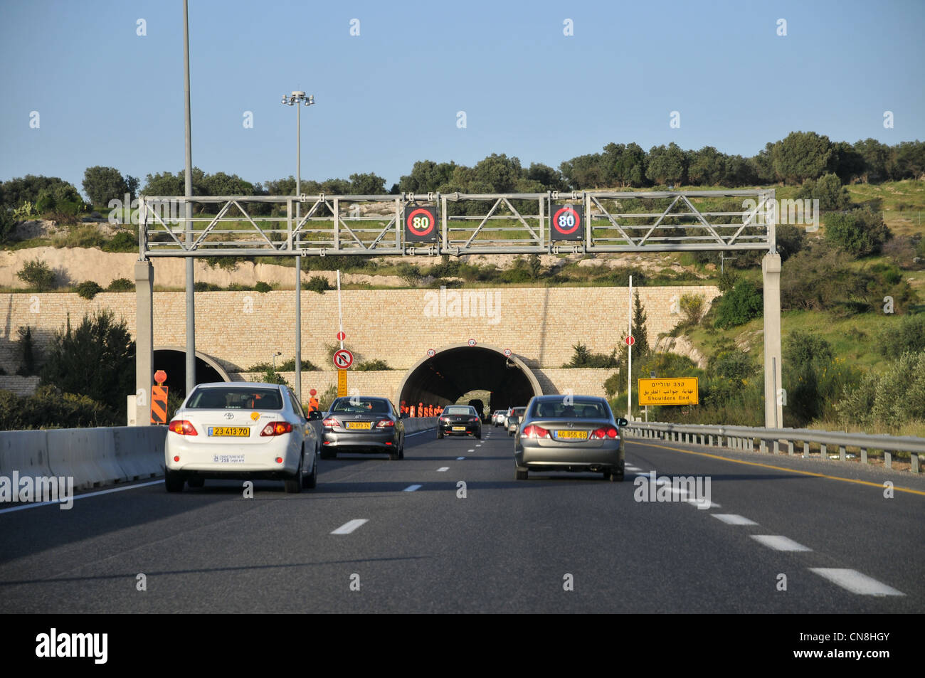 A tunnel in Highway 6 (also known as Trans-Israel Highway Stock Photo ...