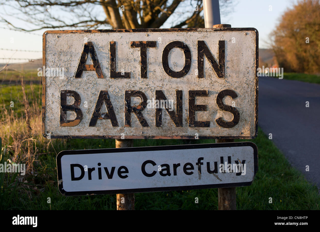 Alton Barnes Village Sign Stock Photo - Alamy