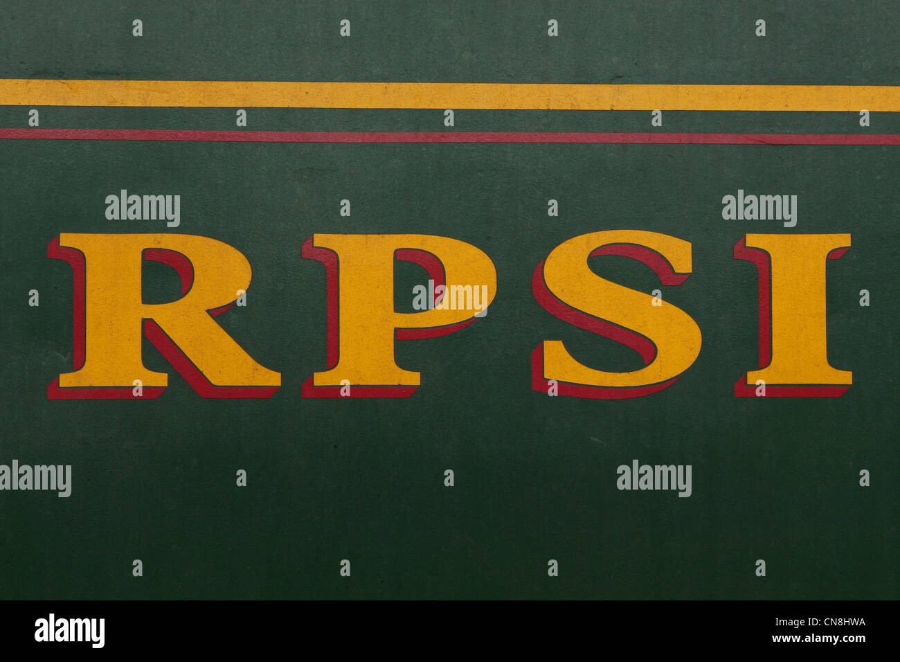 The Railway Preservation Society of Ireland, RPSI, Orange lettering ...