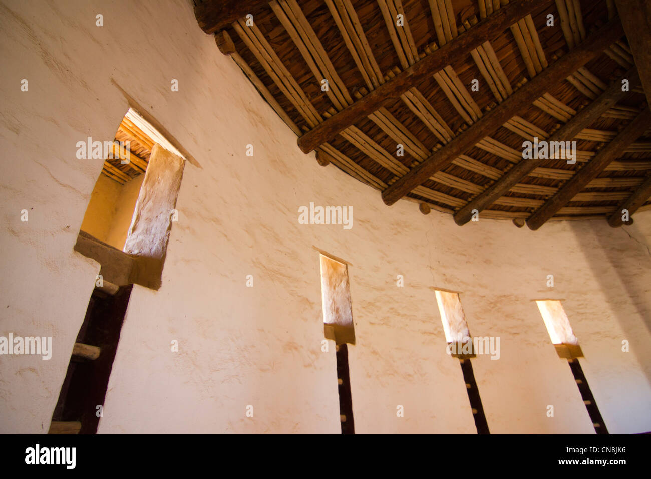 Reconstructed great kiva at Aztec Ruins National Monument, Aztec, New ...