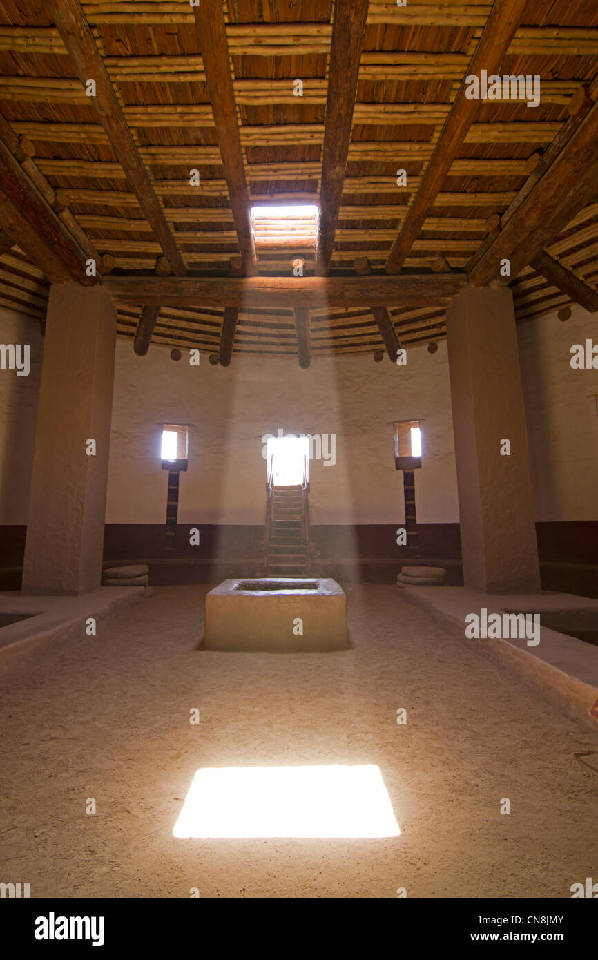 Reconstructed great kiva at Aztec Ruins National Monument, Aztec, New ...