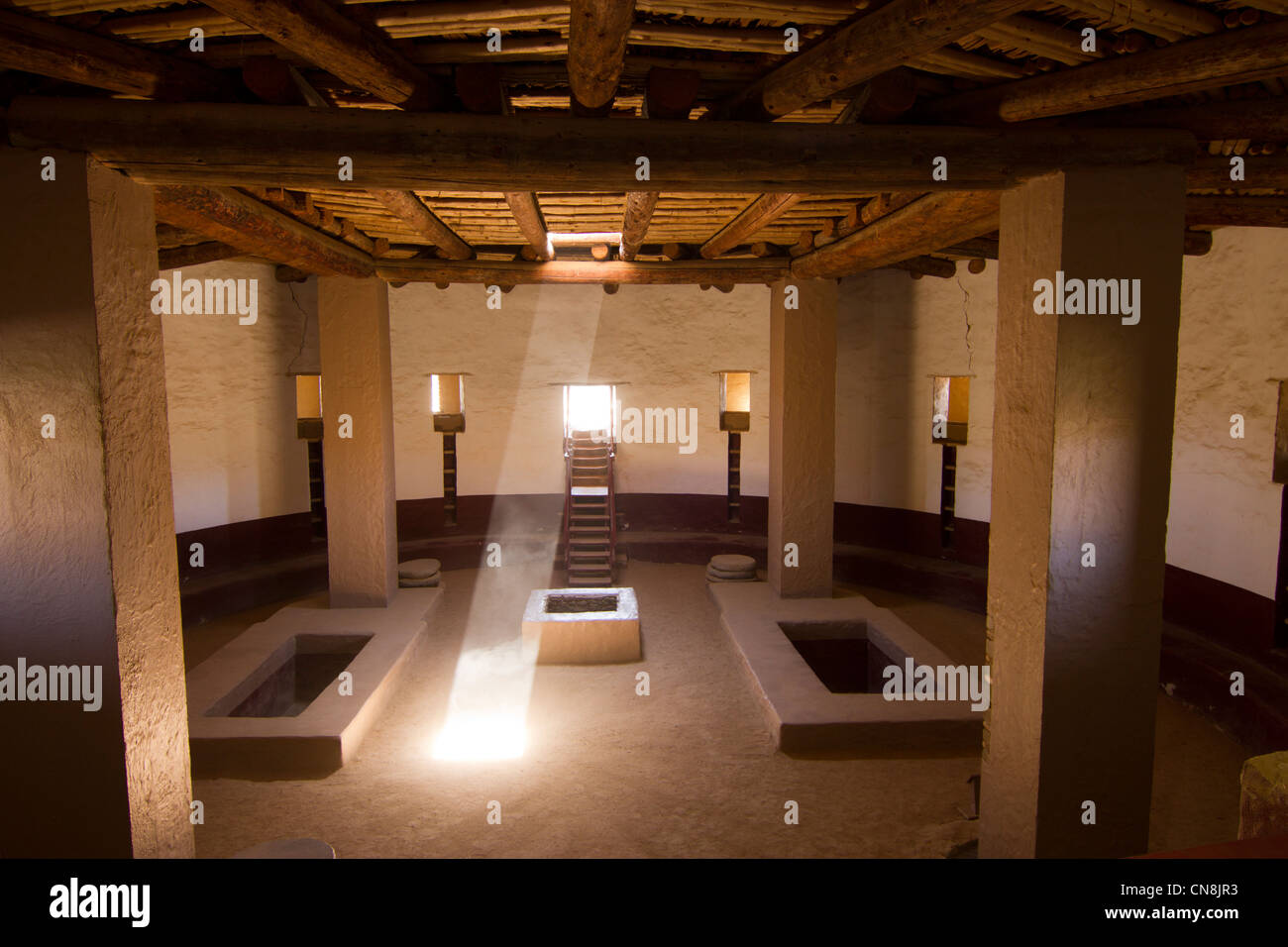 Reconstructed great kiva at Aztec Ruins National Monument, Aztec, New ...