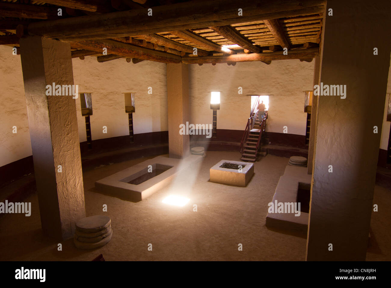 Reconstructed great kiva at Aztec Ruins National Monument, Aztec, New ...