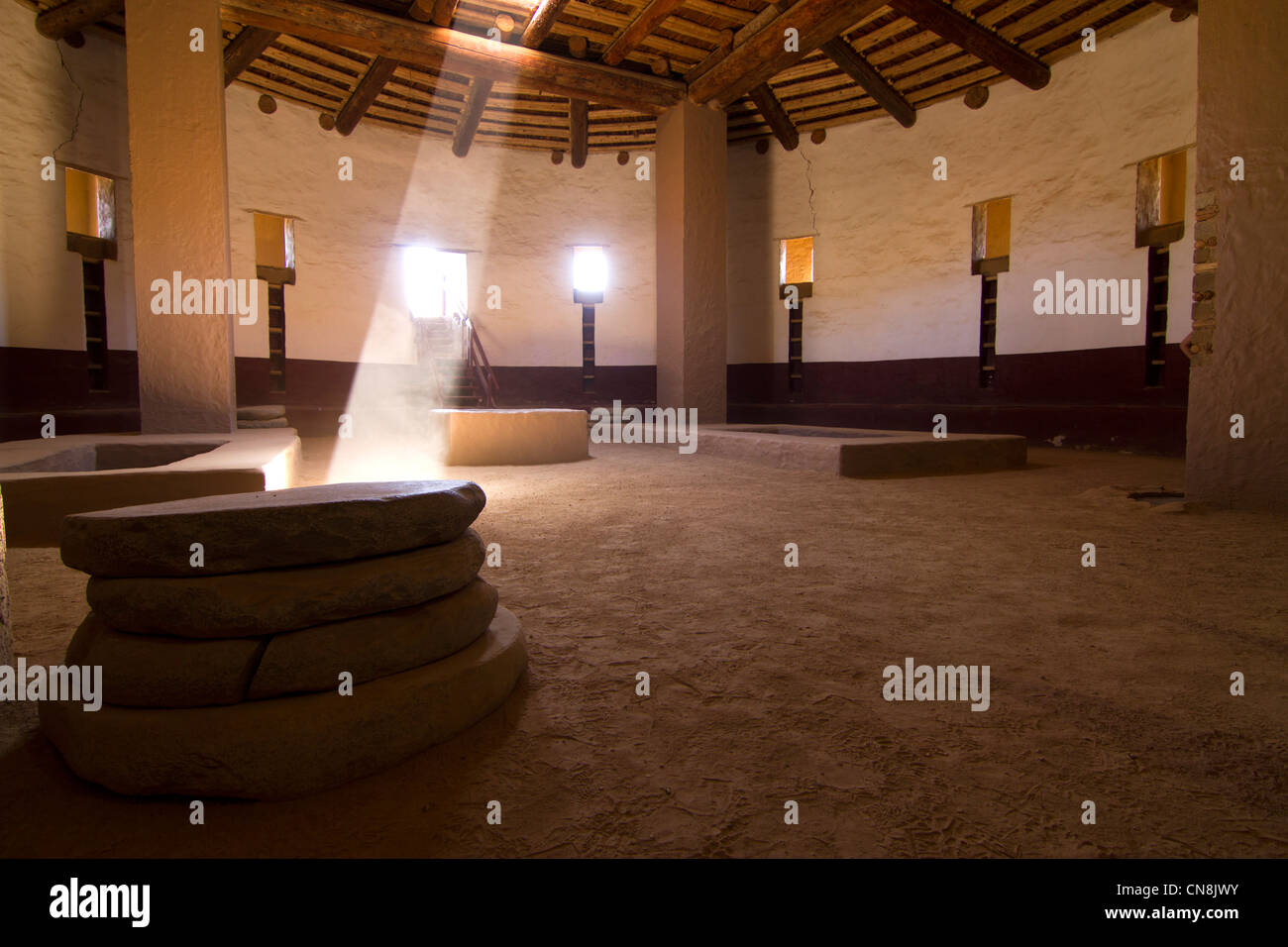 Reconstructed great kiva at Aztec Ruins National Monument, Aztec, New ... Reconstructed great kiva at Aztec Ruins National Monument, Aztec, New ...