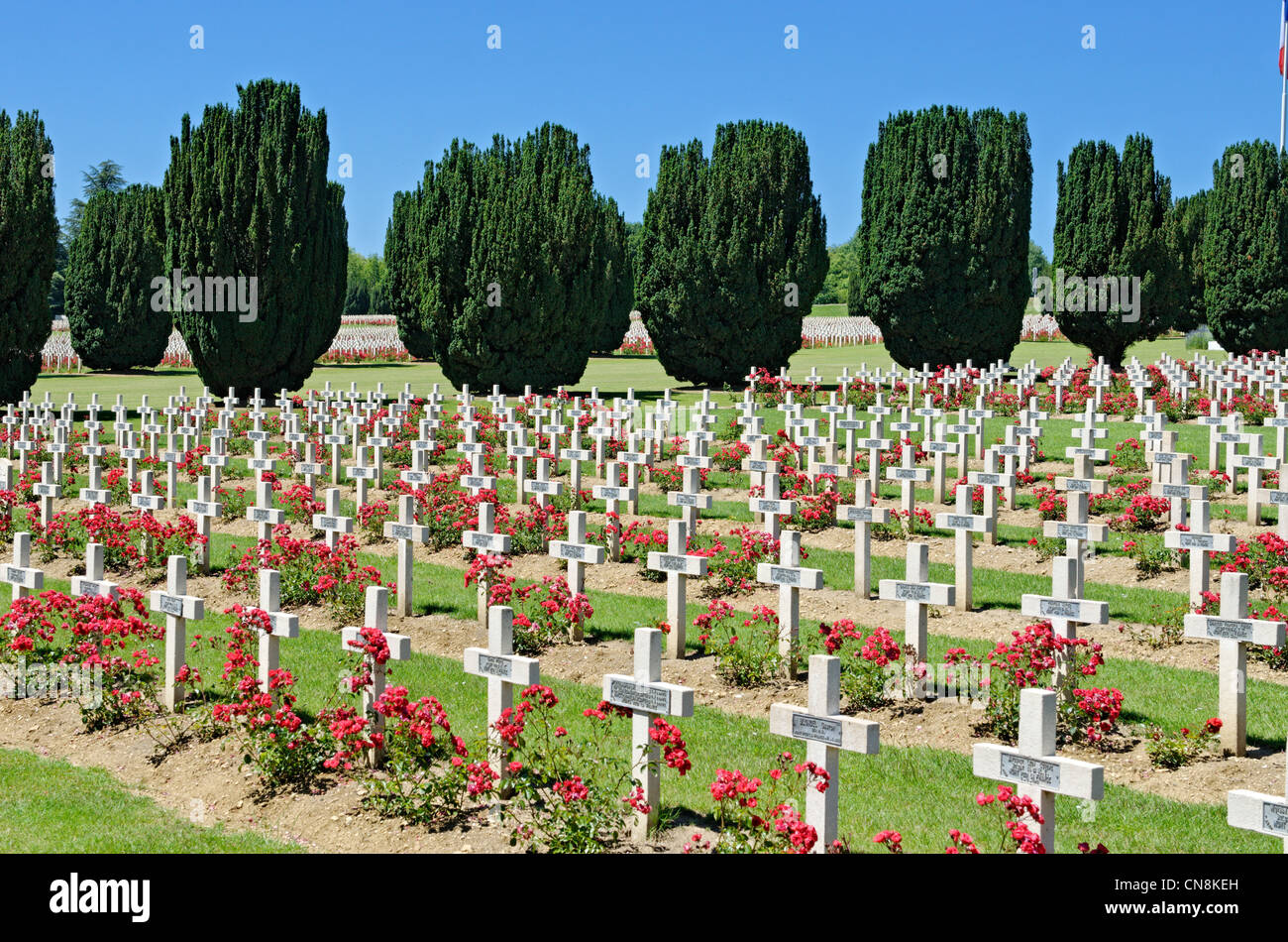 France, Meuse, Douaumont, Douaumont Ossuary, military cemetery ...