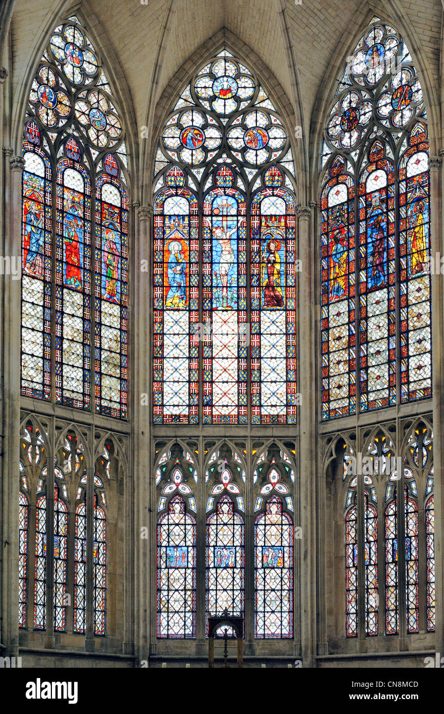 France, Aube, Troyes, Cathedral of St. Peter and Paul the 13th century ...