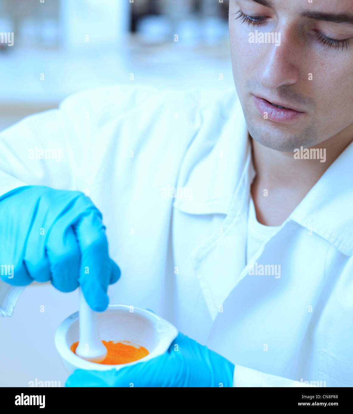 Woman laboratory mortar hi-res stock photography and images - Alamy