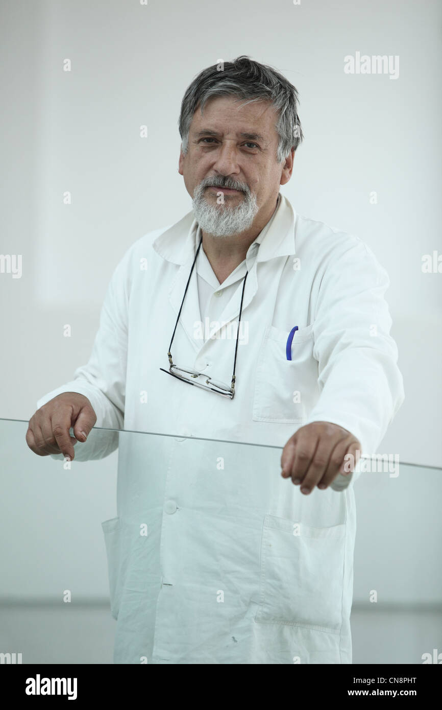 Renowned scientist/doctor in a research center/hospital looking ...