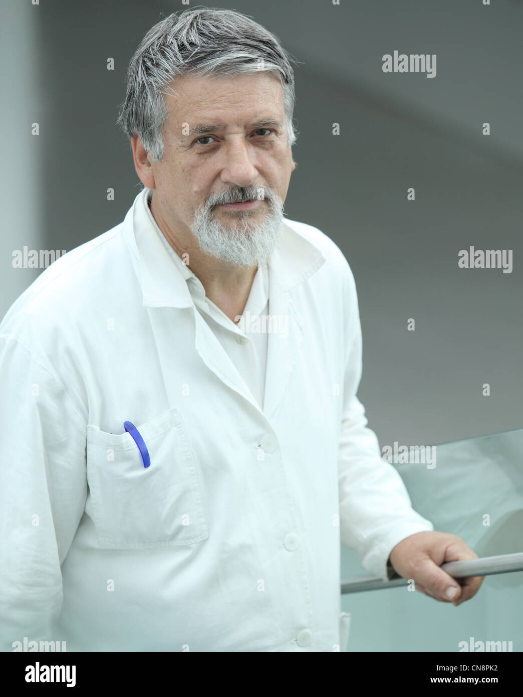 Renowned scientist/doctor in a research center/hospital looking ...