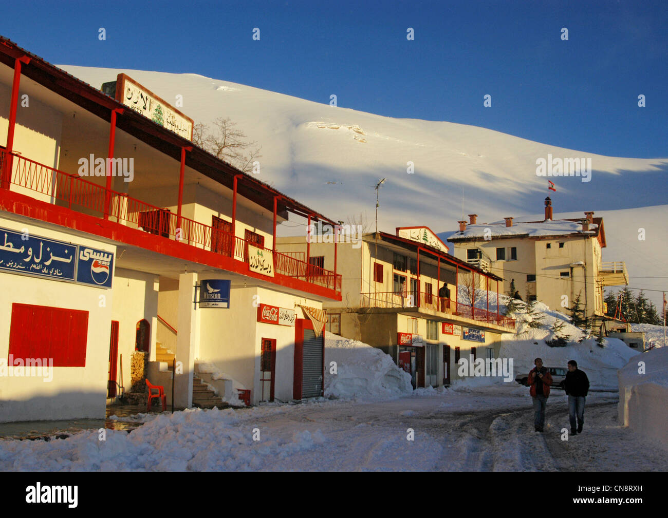Lebanon, Mount Lebanon, Les Cedres ski resort, the main street Stock ...