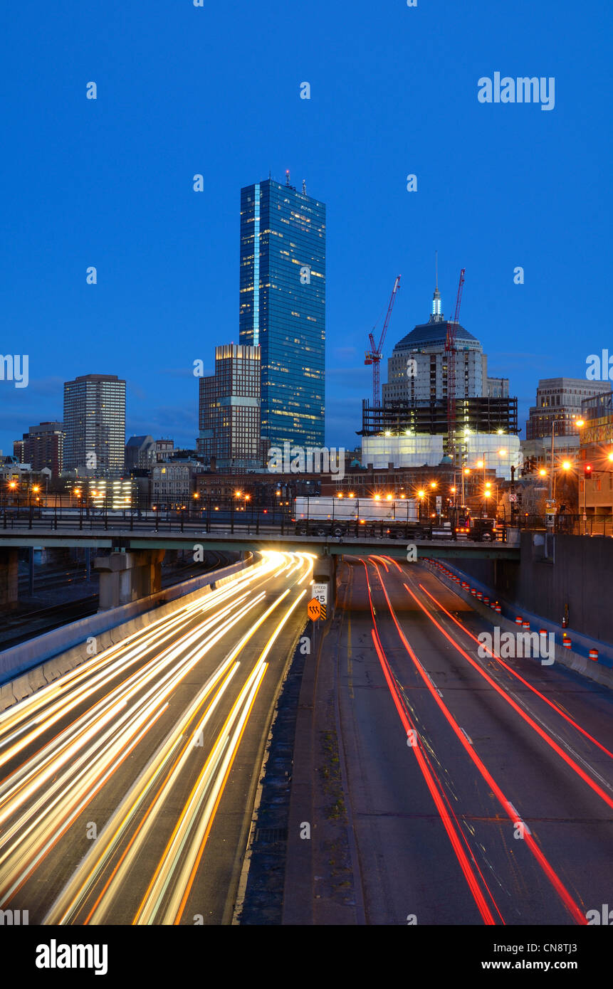 View above the Massachusetts Turnpike from Harrison Ave. in Boston ...