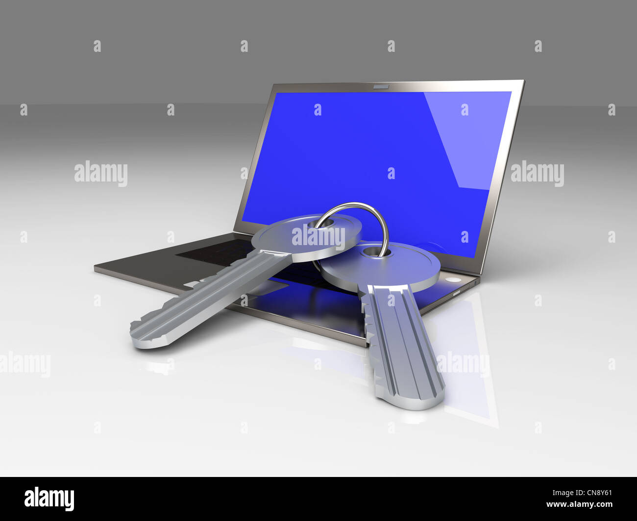 A pair of Keys and a Laptop Stock Photo - Alamy
