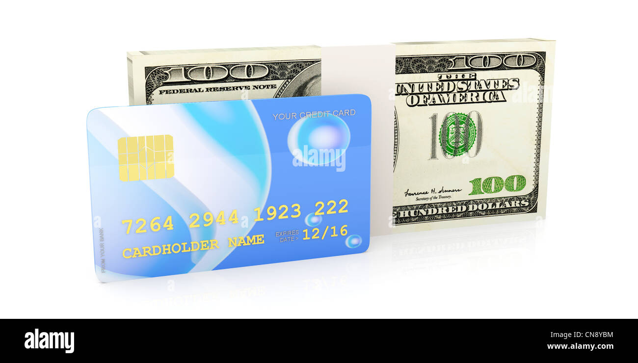 Money and credit card Stock Photo - Alamy