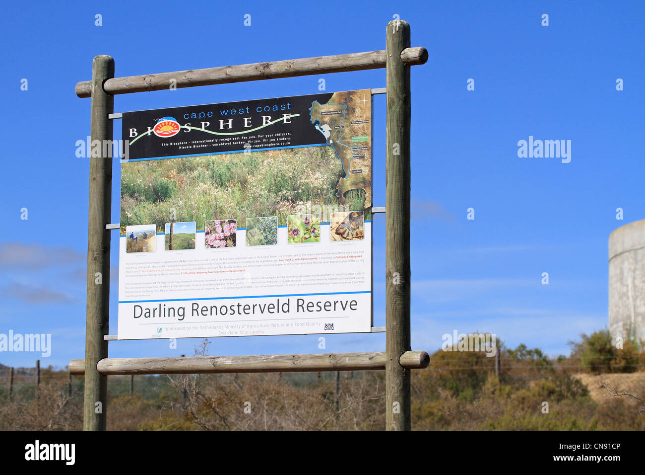 Signboard at Darling Renosterveld Reserve in the Boland Stock Photo - Alamy