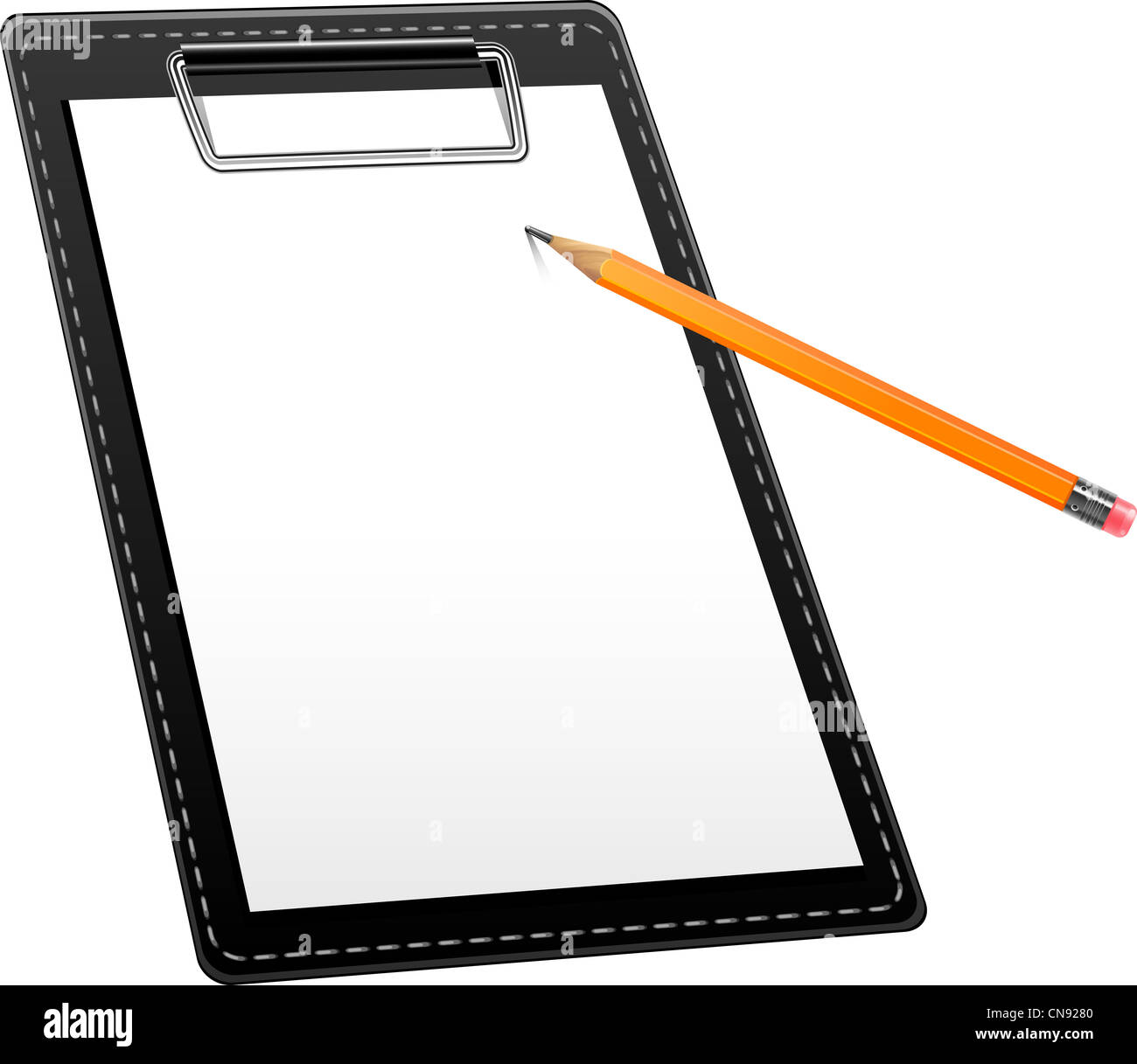 Clipboard and pencil Stock Photo - Alamy