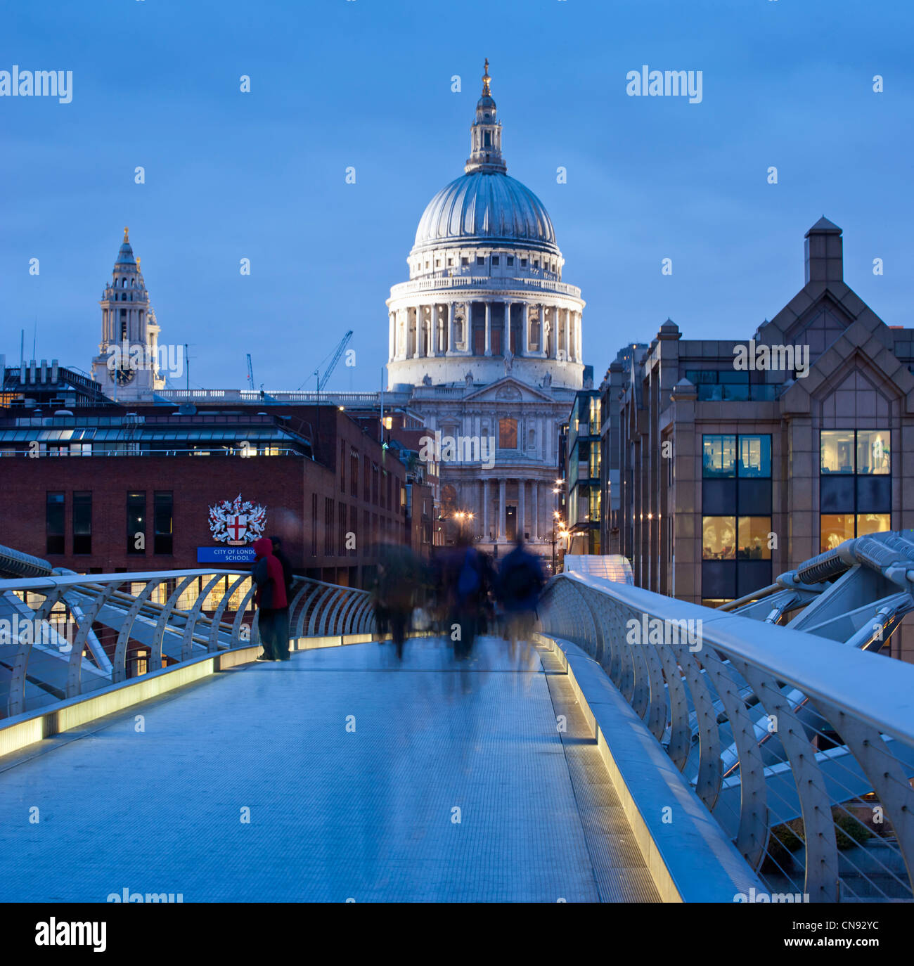 and the Millennium bridge at twilight Stock Photo - Alamy
