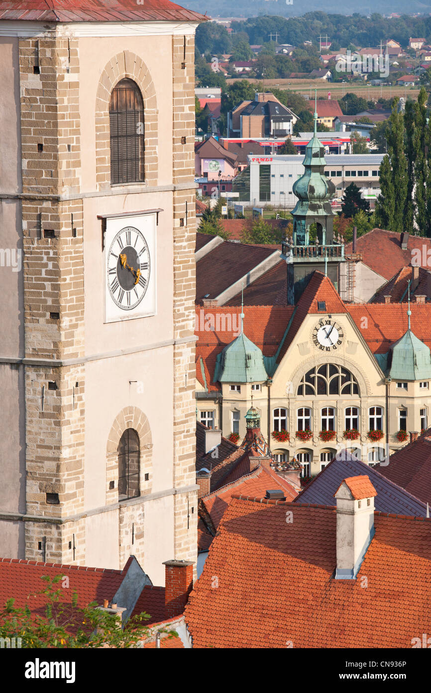 Slovenia, Lower Styria Region, Ptuj, town on the Drava River banks, the ...