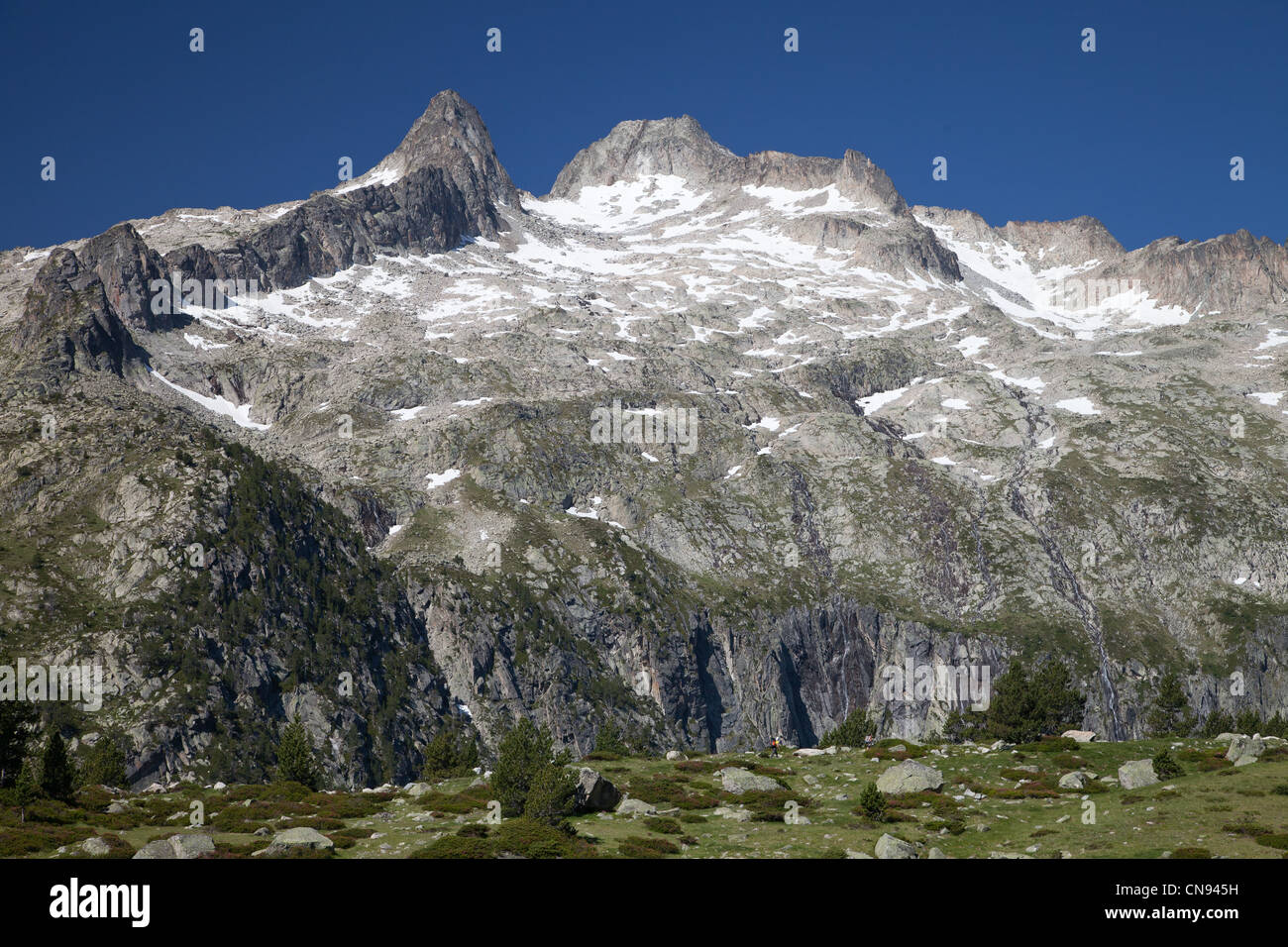 France, Hautes Pyrenees, Aragnouet, Neouvielle peak in the Neouvielle ...