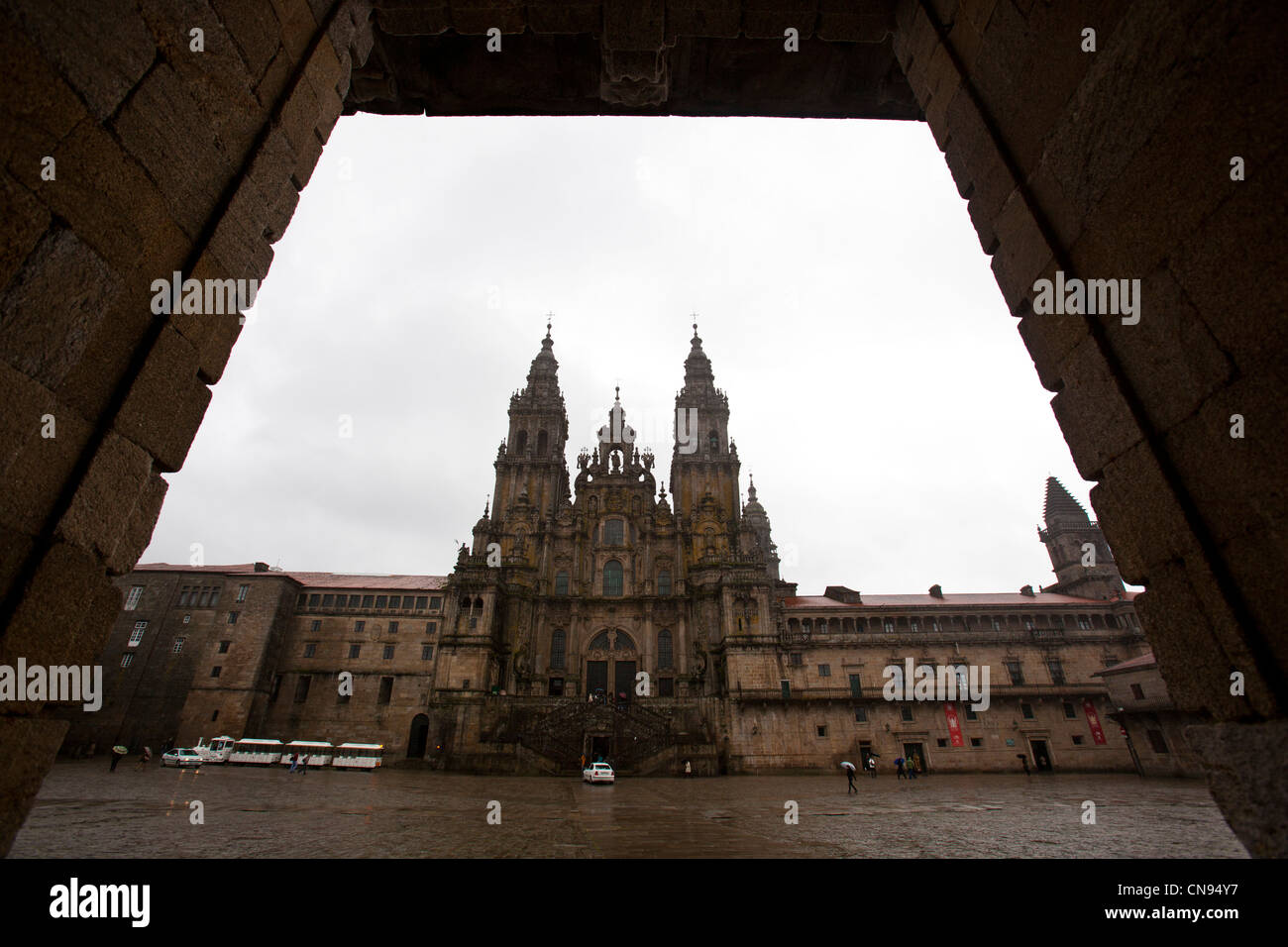 The front of Cathedral of Santiago de Compostela Stock Photo - Alamy
