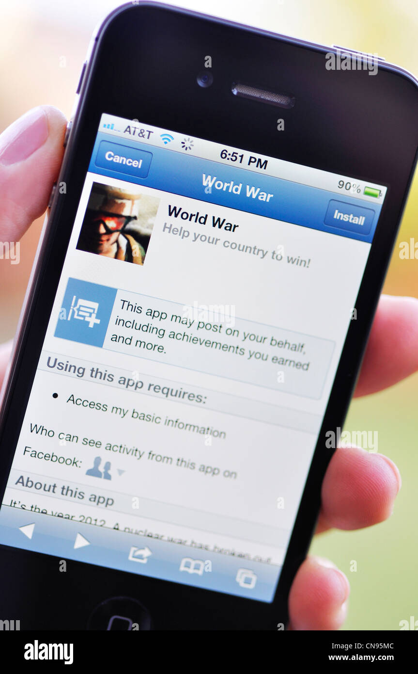 iPhone - World War game app Stock Photo - Alamy