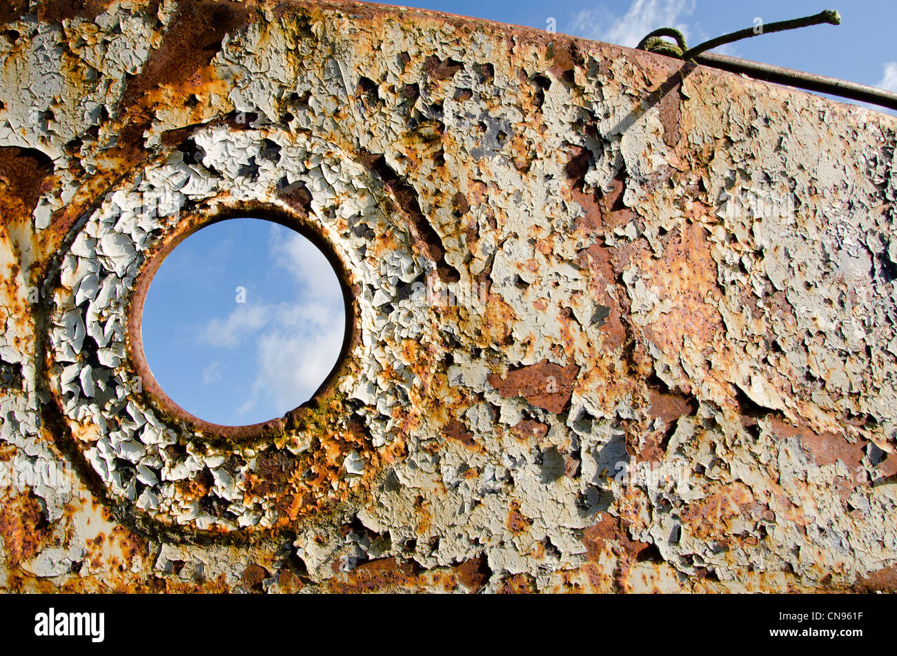 old and rusted metal ship fragment Stock Photo - Alamy