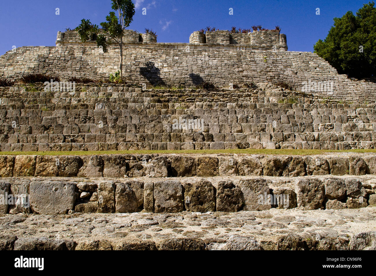 Mexico, Quintana Roo state, archaeological site of ancient Mayan city ...