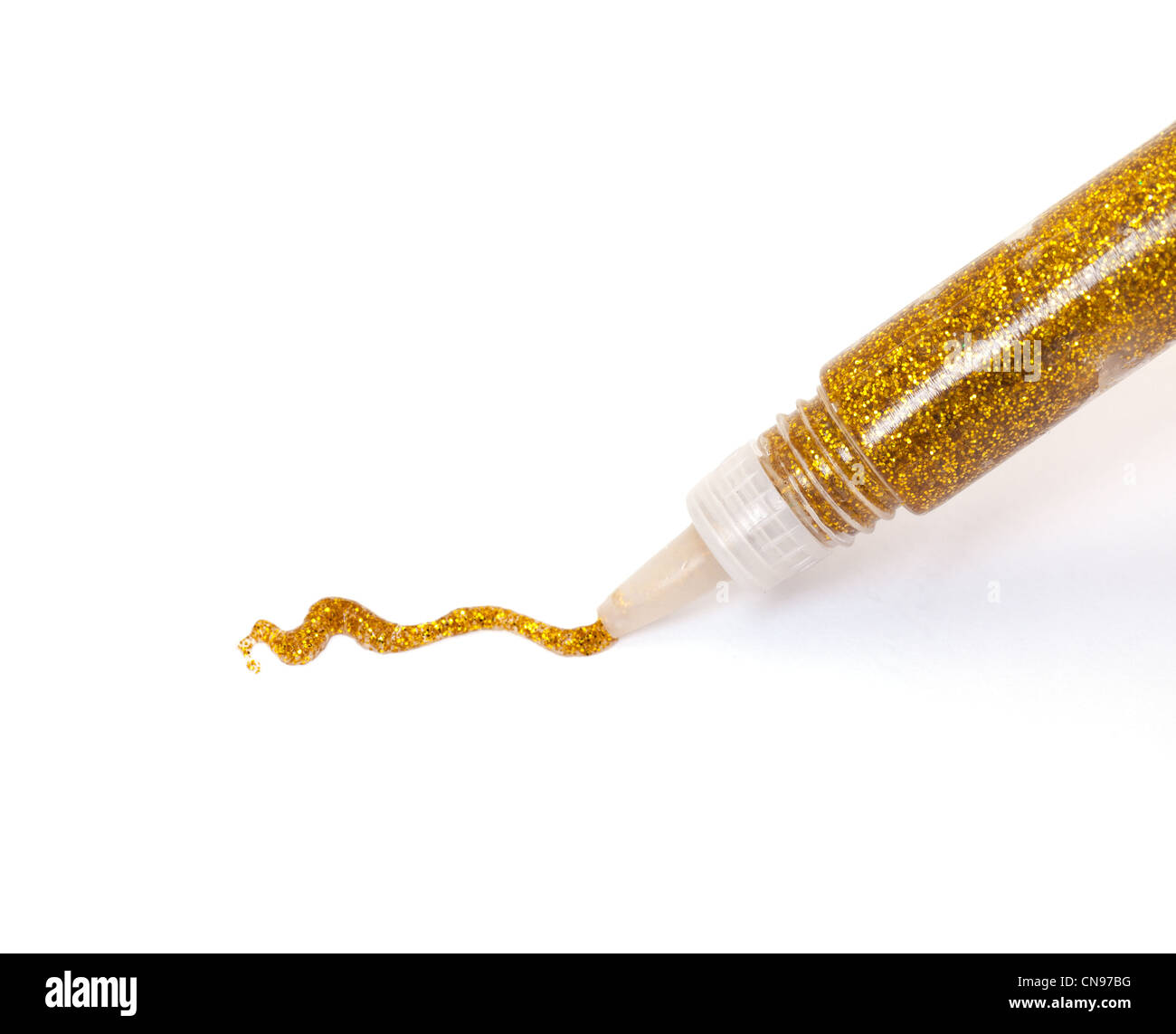 Colorful sparkle glue pens on white background Stock Photo - Alamy