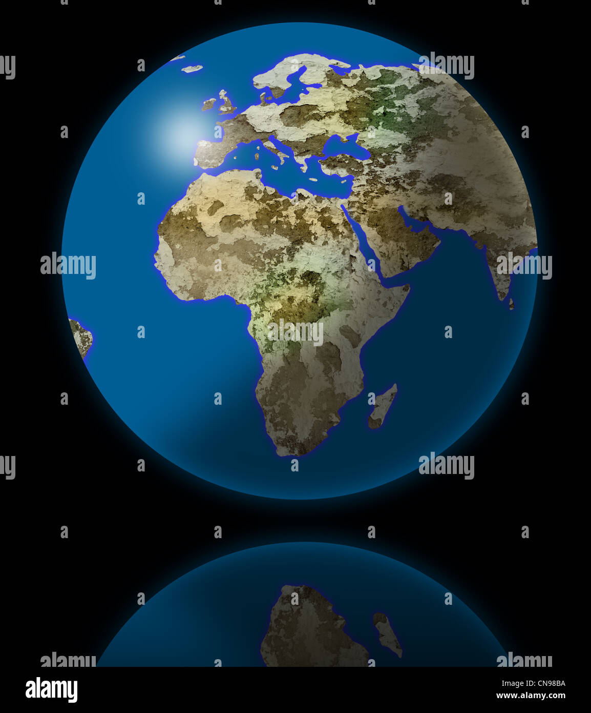 an earth globe with a texture Stock Photo - Alamy