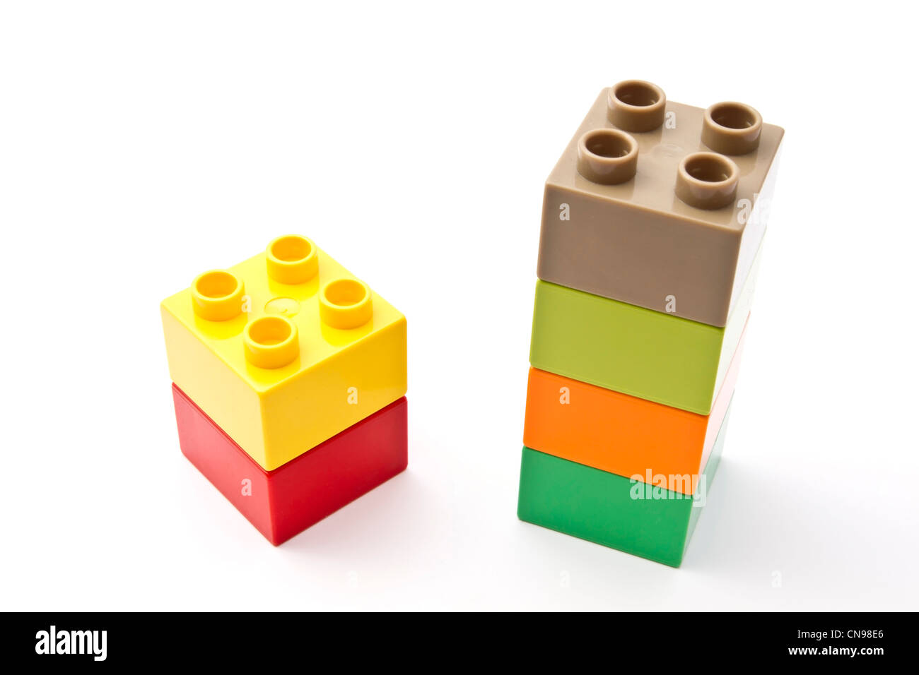 Colorful building blocks closeup on white Stock Photo - Alamy