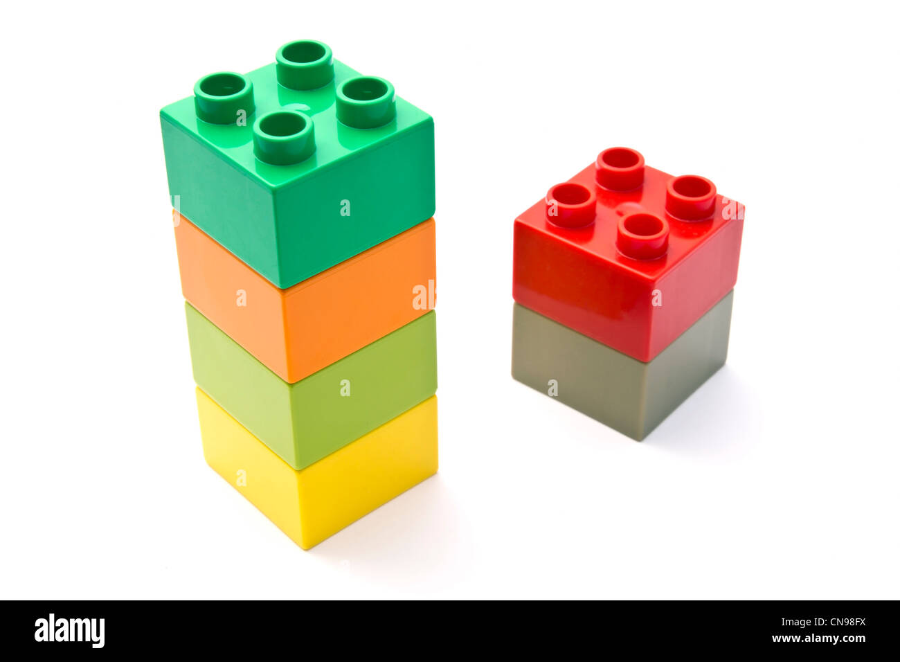 Colorful building blocks closeup on white Stock Photo - Alamy