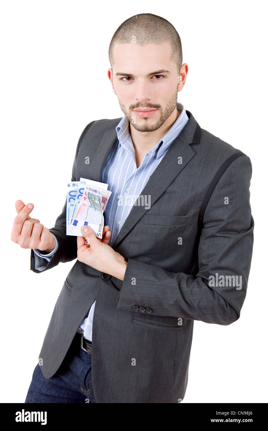 young casual man with lots of money Stock Photo - Alamy