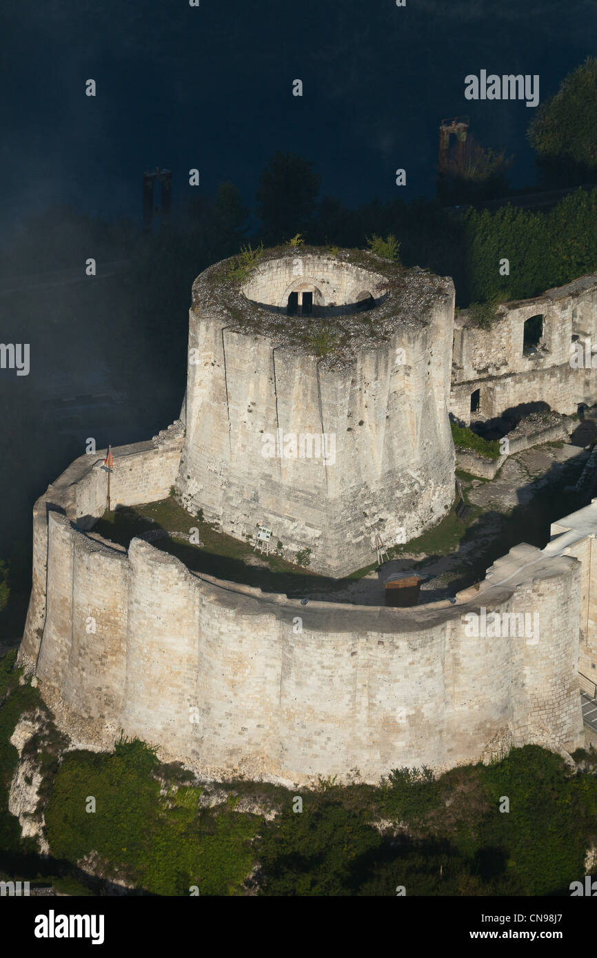France, Eure, Les Andelys, Chateau Gaillard, 12th century fortress built by Richard Coeur de ...