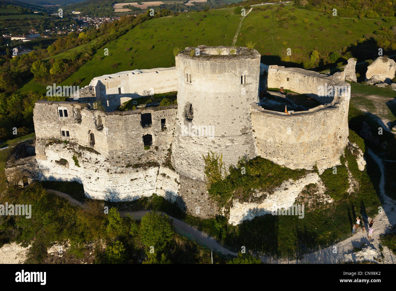 France, Eure, Les Andelys, Chateau Gaillard, 12th century fortress built by Richard Coeur de ...