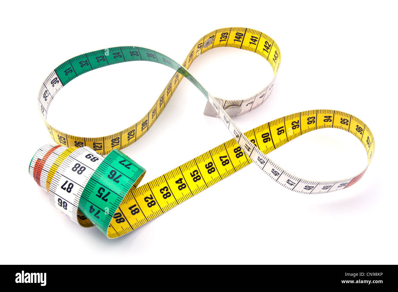 Tape measure closeup on white background Stock Photo - Alamy