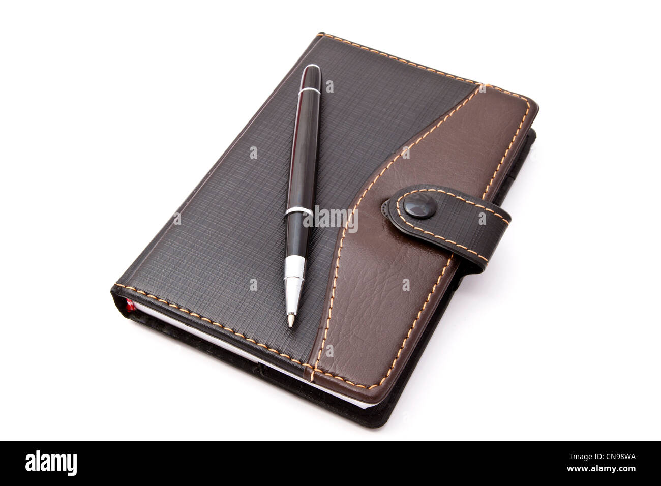 Notebook and pen isolated on white background Stock Photo - Alamy
