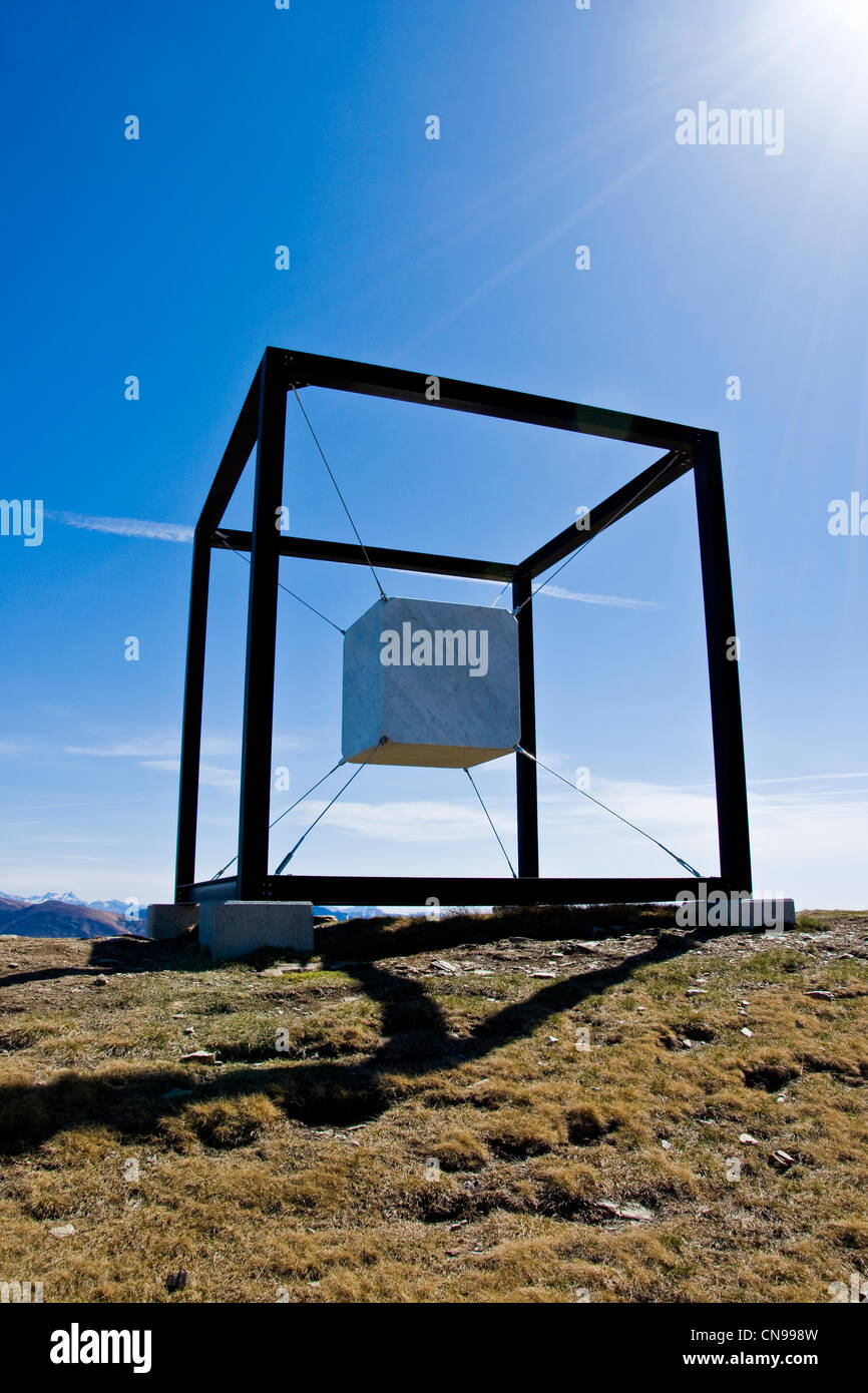 Switzerland, Canton Ticino, Monte Tamaro, Alpe Foppa, “Suspended Cube ...