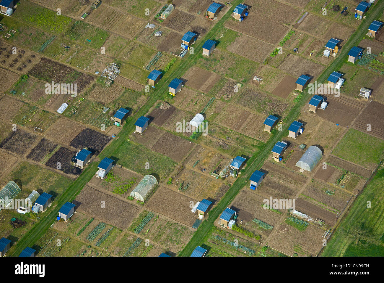 Allotment aerial hi-res stock photography and images - Alamy
