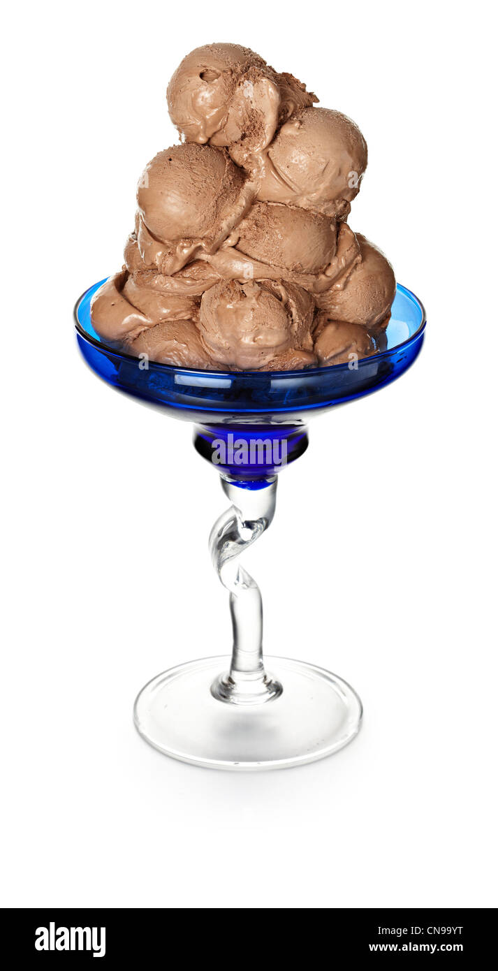 Large chocolate scoop sundae pile cut-out cut out Stock Photo - Alamy