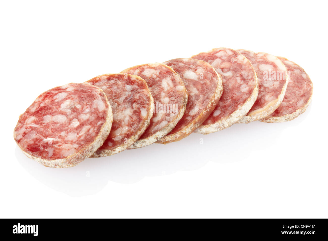 Salami italian sausage slices hi-res stock photography and images - Alamy