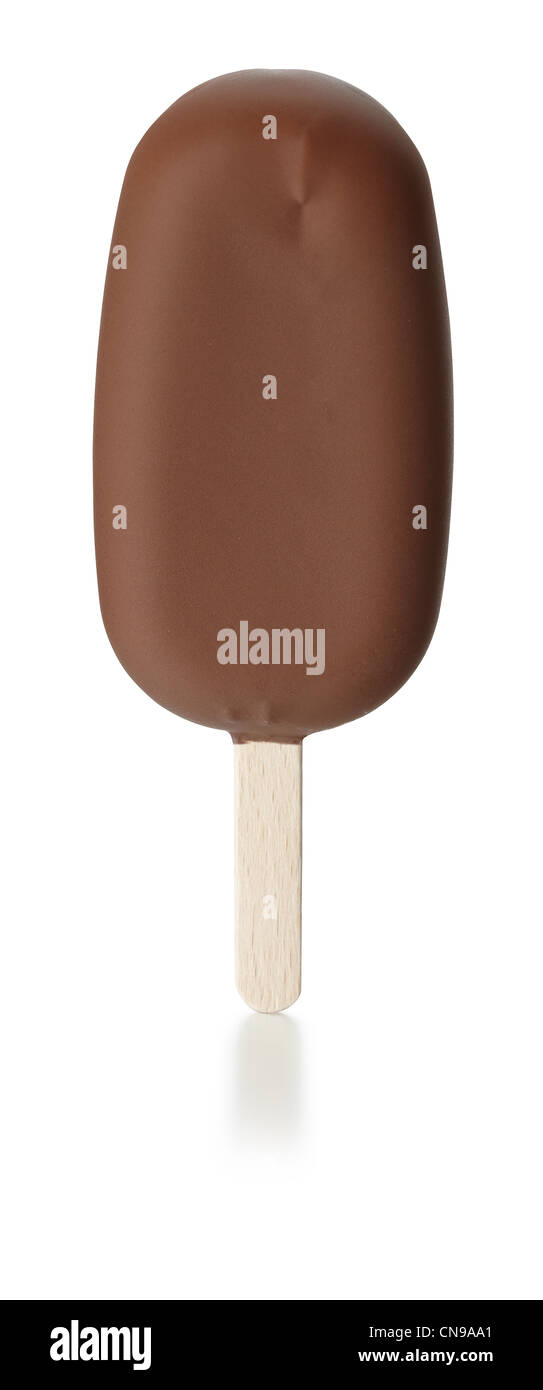 Milk chocolate dipped vanilla ice cream lolly cut-out cut out Stock ...