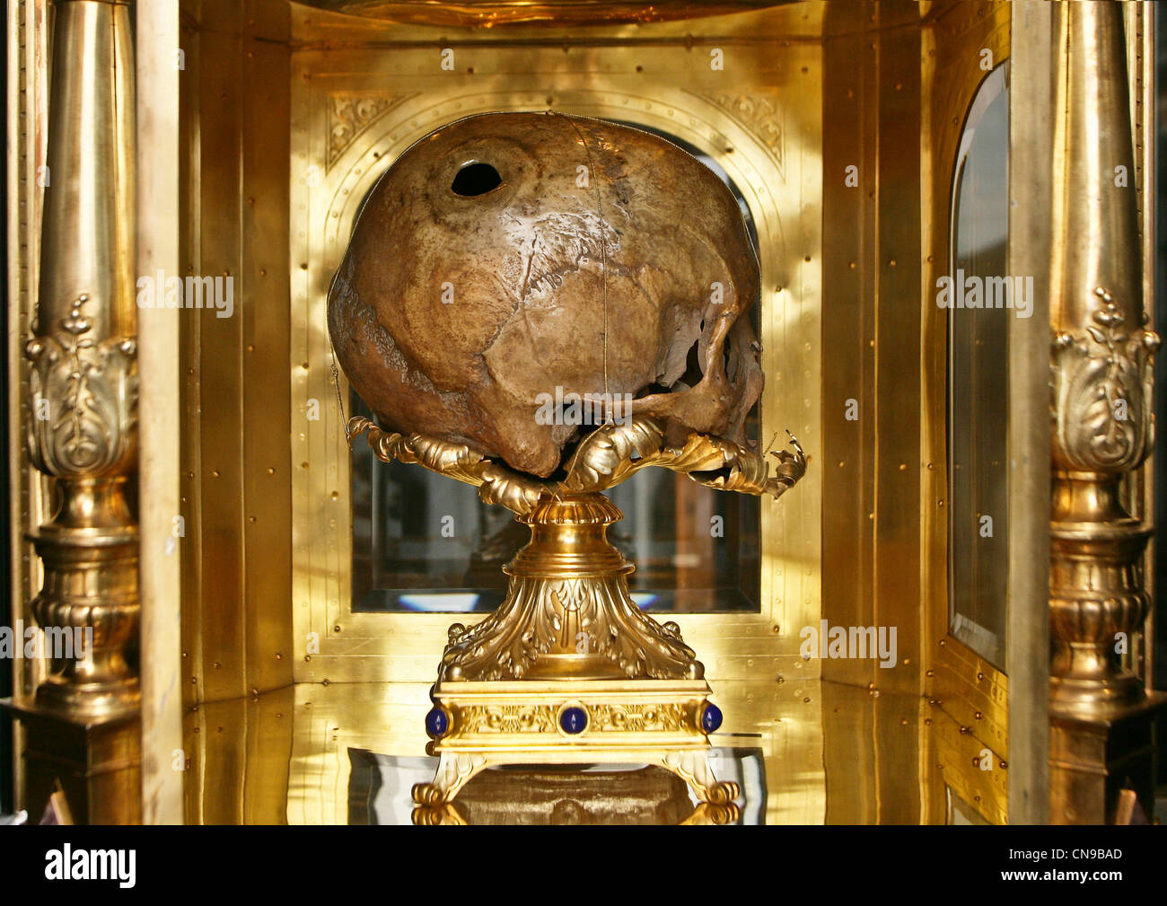 France, Manche, Avranches, Saint Gervais Basilica, reliquary with St ...