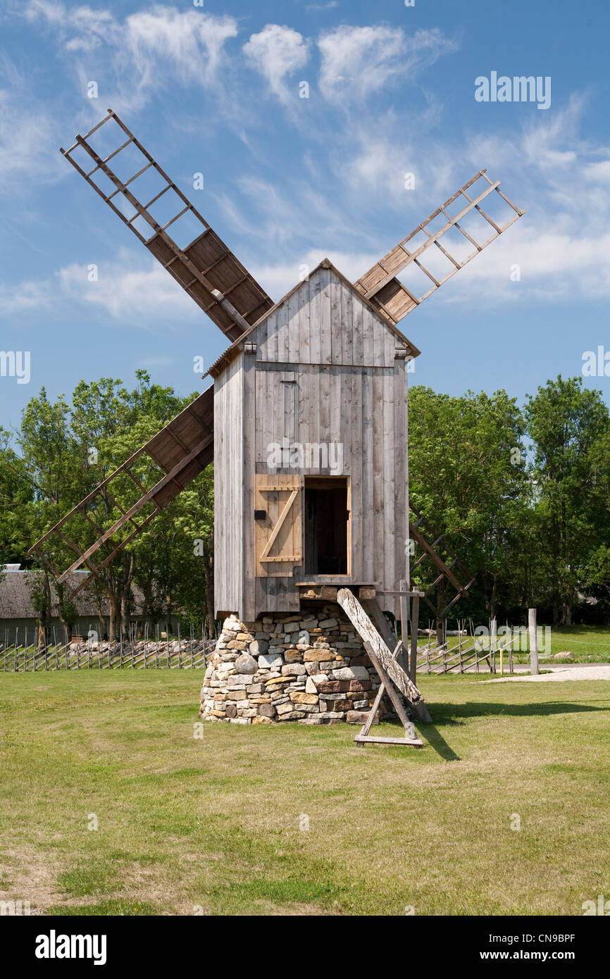Estonia (Baltic States), Saare Region, Saaremaa Island, Angla, windmill ...