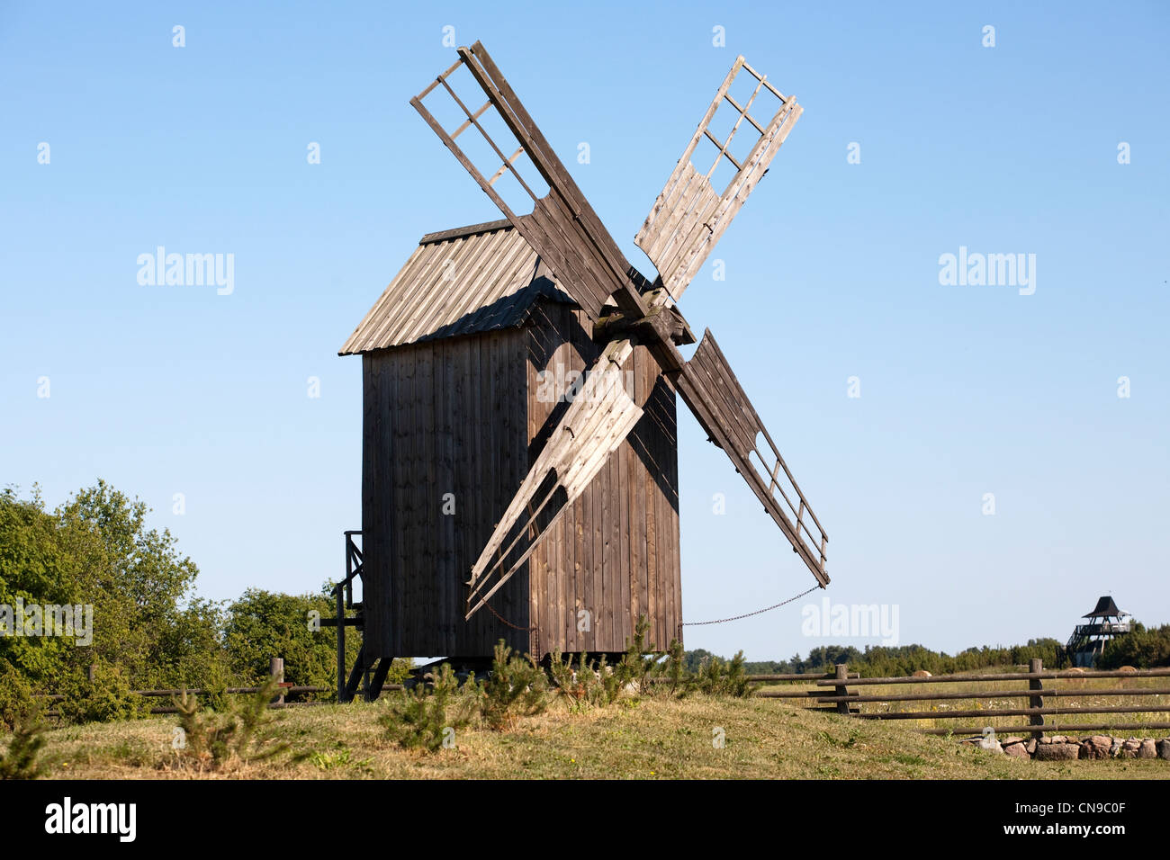 Estonia (Baltic States), Hiiu Region, Hiiumaa Island, windmill Stock ...