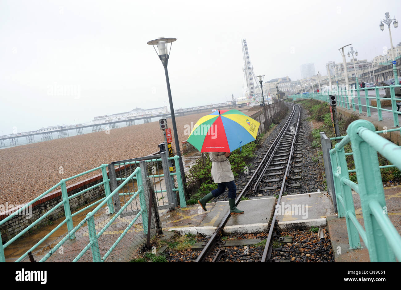 Walking across train line hi-res stock photography and images - Alamy