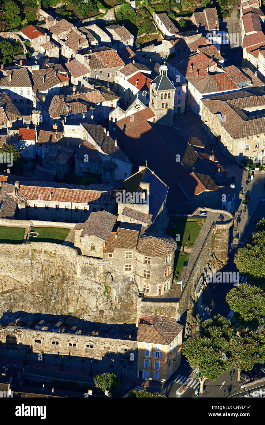 France, Ardeche, Tournon sur Rhone, the castle (aerial view Stock Photo ...